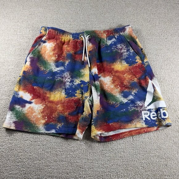 Reebok | Shorts | Reebok Splatter Paint Graffiti Shorts Multicolor Mens ...